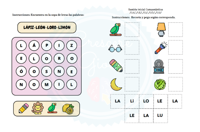 Cuadernillo Consonante «L» – Crescere Gioco